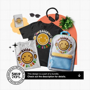 Hello Fifth Grade SVG, Back to School, Retro Smiley Face, Pencil SVG ...