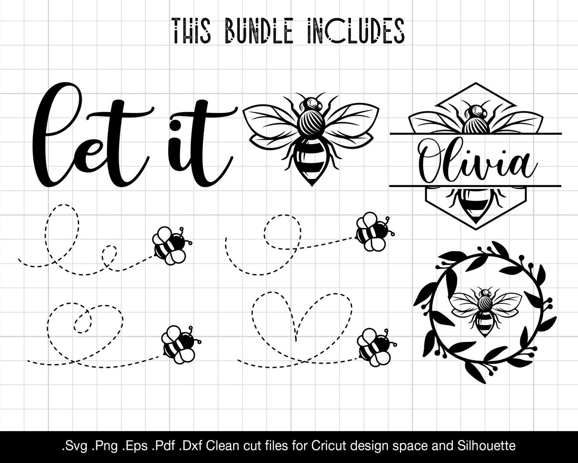 20 Bee Svg Bundle Bee Kind Svg Bee Happy Svg Bee Trails | Etsy