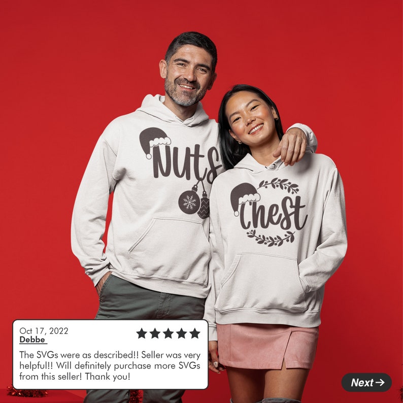 Chest Nuts SVG PNG Tinsel Tits Svg Funny Christmas Couples - Etsy