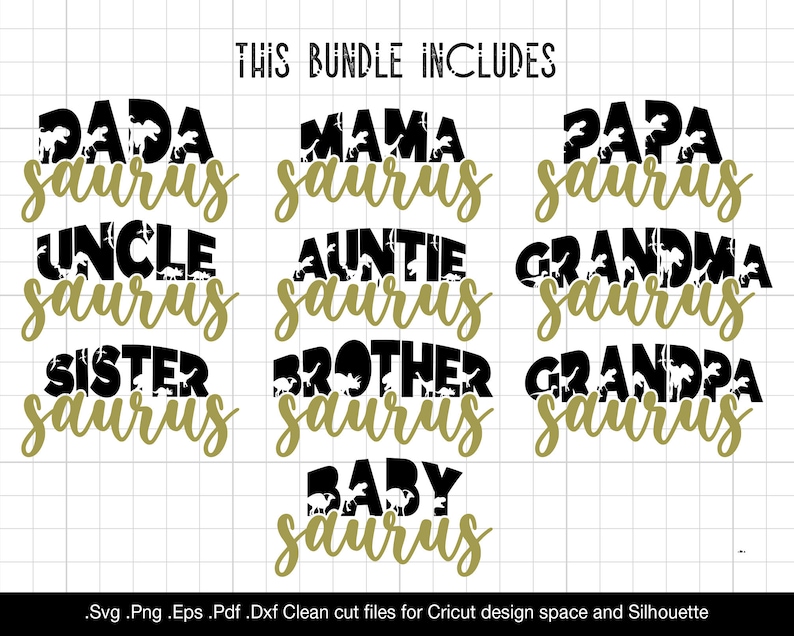 Family Saurus SVG Bundle Mama Saurus Svg Dinosaur Svg Mom - Etsy