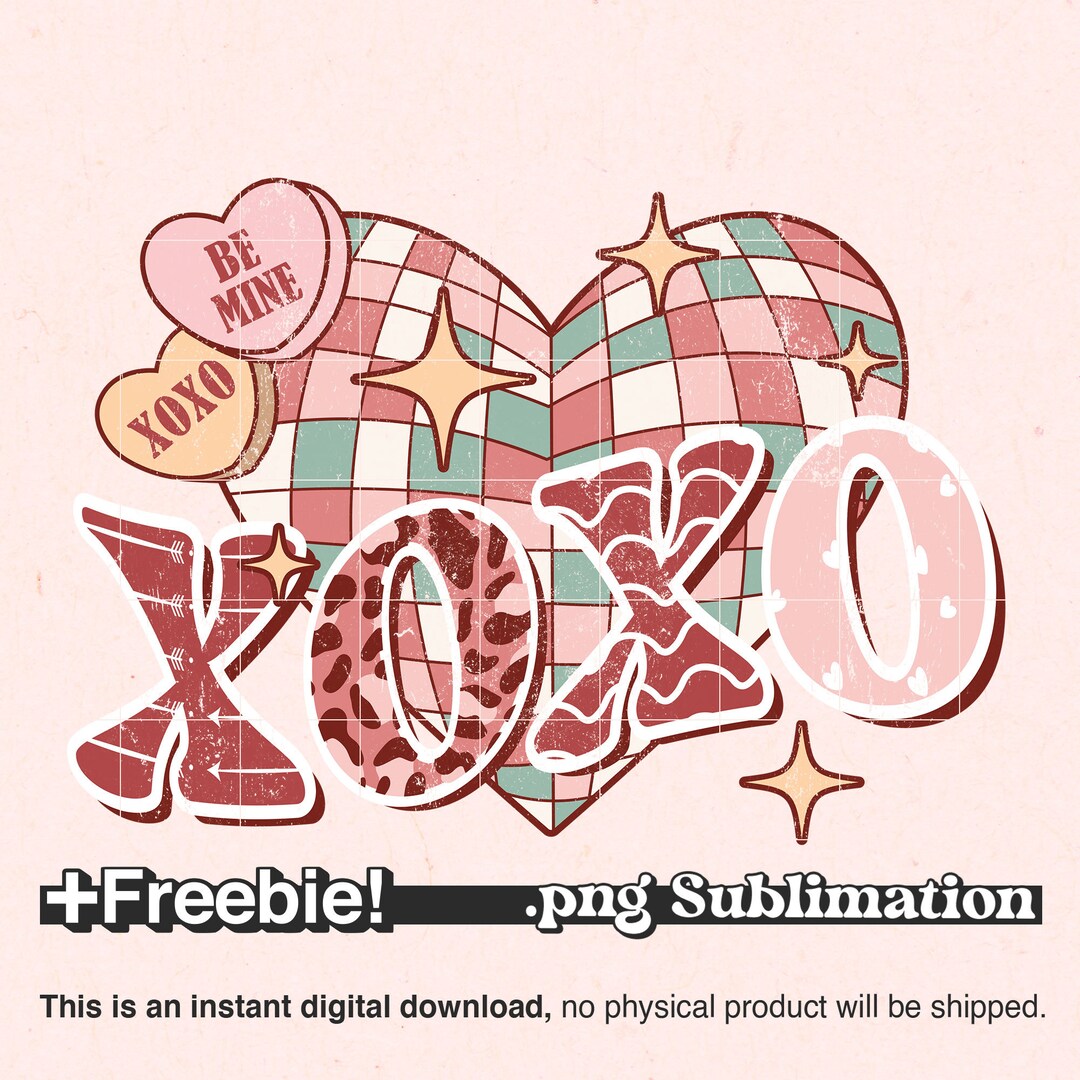 Xoxo Png, Retro Valentine Png, Valentine Heart Png, Conversation Hearts ...