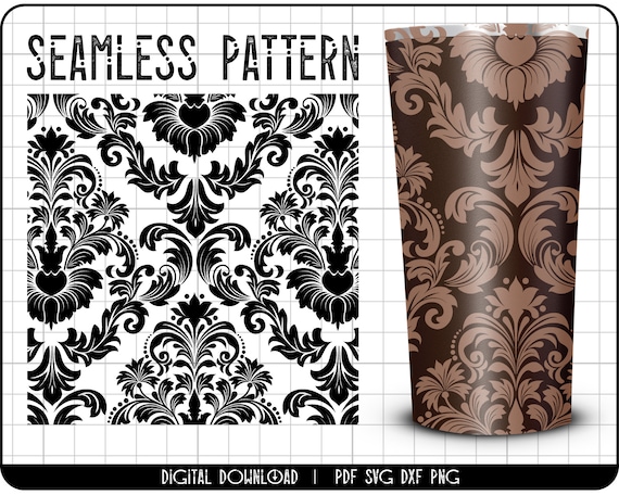 Damask Seamless Pattern Svg Tooled Leather Svg Floral - Etsy