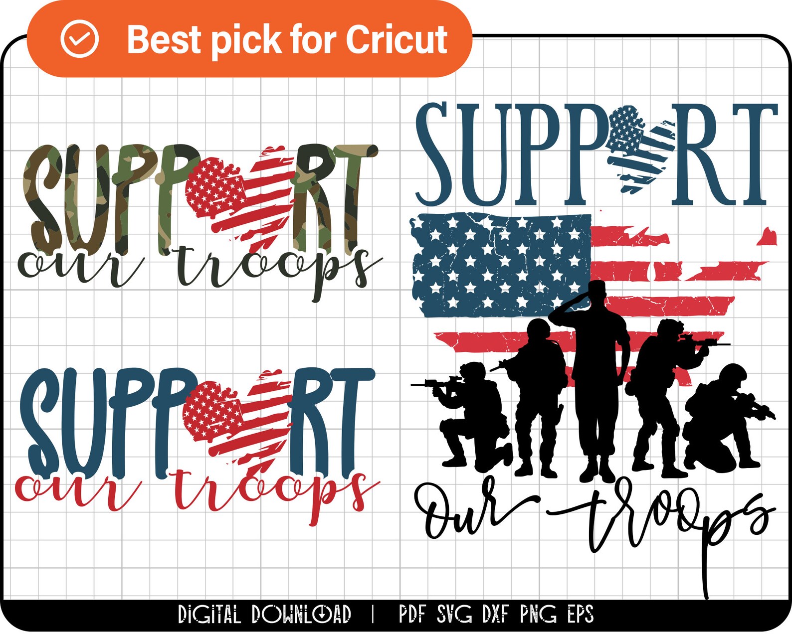 Support Our Troops Svg Bundle, Support Our Troops Png, Support Our ...
