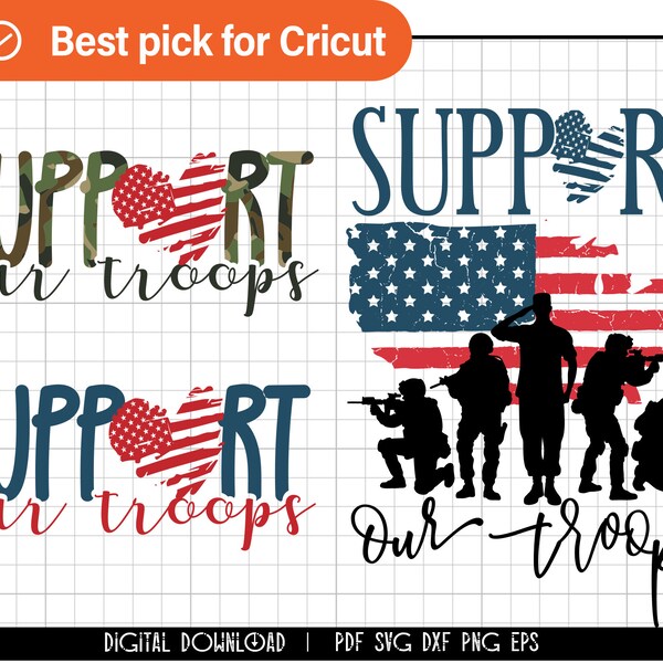 Support the Troops Svg - Etsy