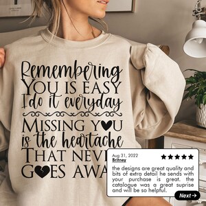 Remembering You is Easy Missing You is the Heartache That Never Goes Away Svg, Png,memorial Svg ...