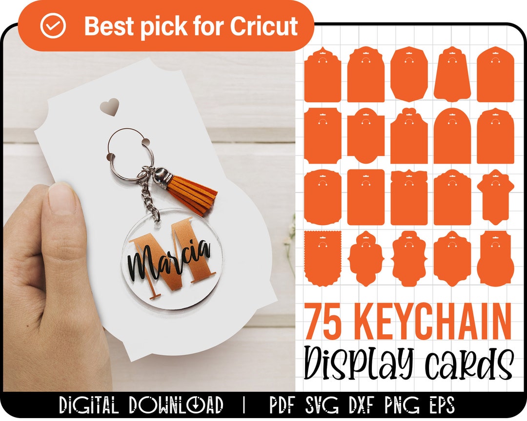 75 Keyring Display Card Svg Bundle, Keyring Display Card Template ...