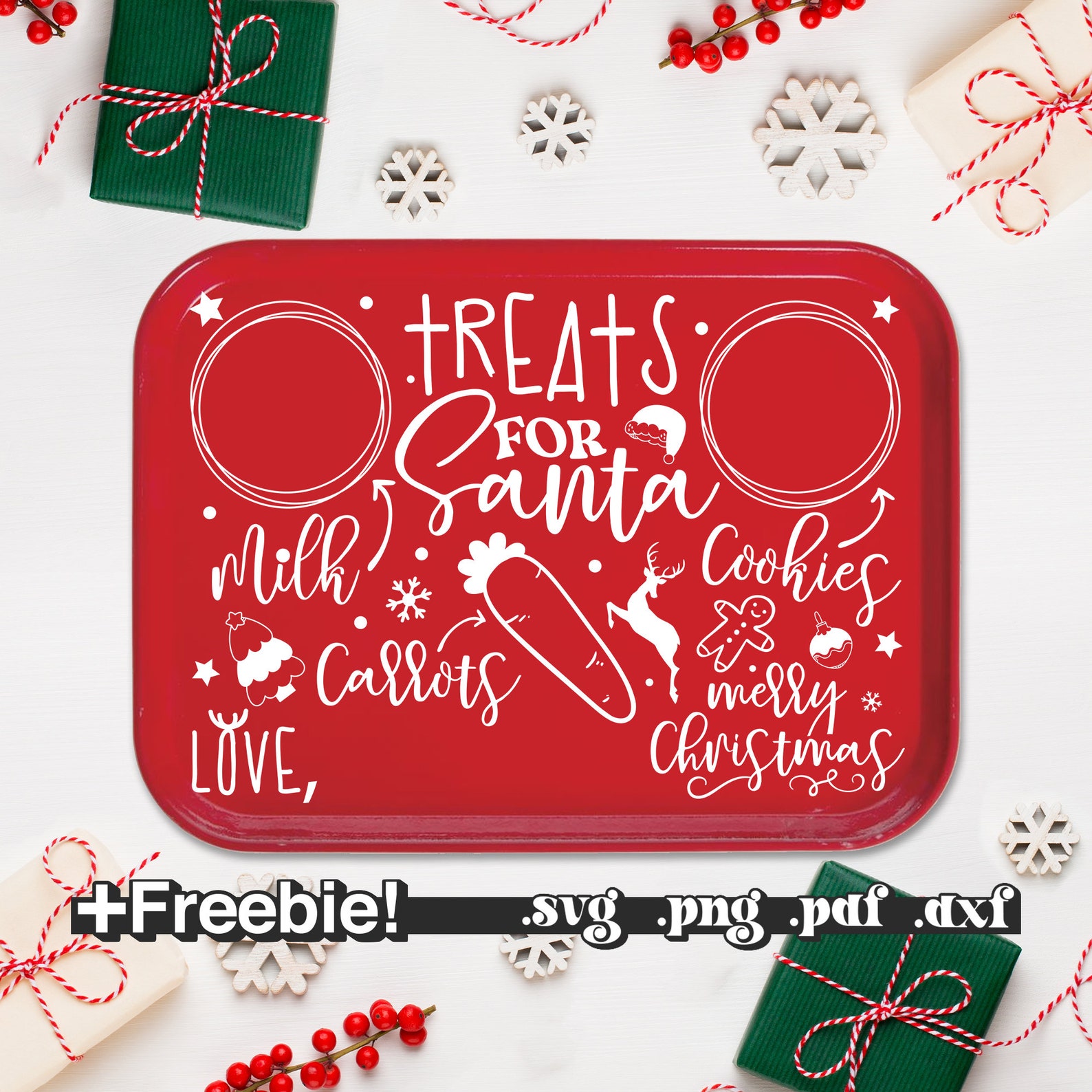 Santa Tray Svg Dear Santa Tray Svg Png Santa Cookie Tray - Etsy