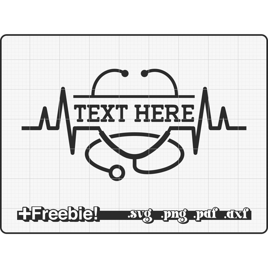 Nurse Svg Nurse Split Name Monogram Svg Stethoscope Heart Etsy