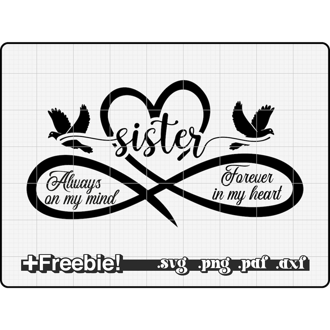 Sister Memorial Svg, Png, Always in My Mind Forever in My Heart SVG ...