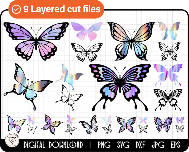 Layered Butterfly Svg Bundle Butterfly Svg Butterflies Svg | Etsy