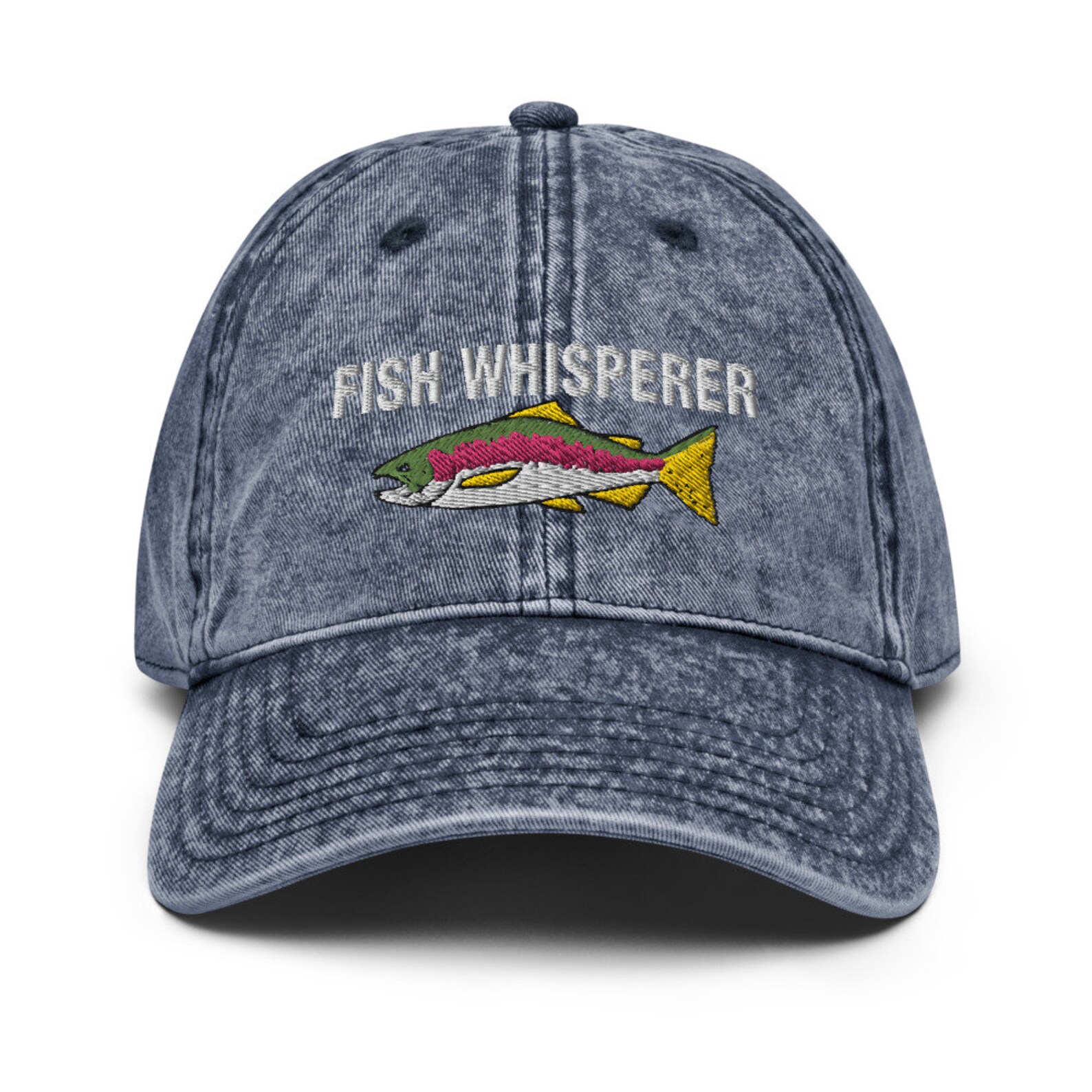 Fish Whisperer Embroidered Vintage Cotton Twill Cap | Etsy