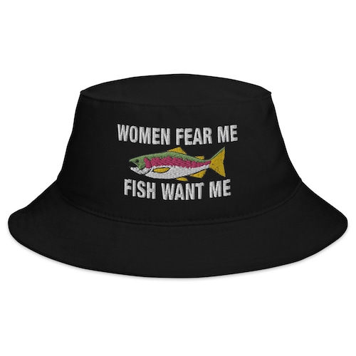 Women Want Fish Me Fear Me Embroidered Corduroy Hat - Etsy