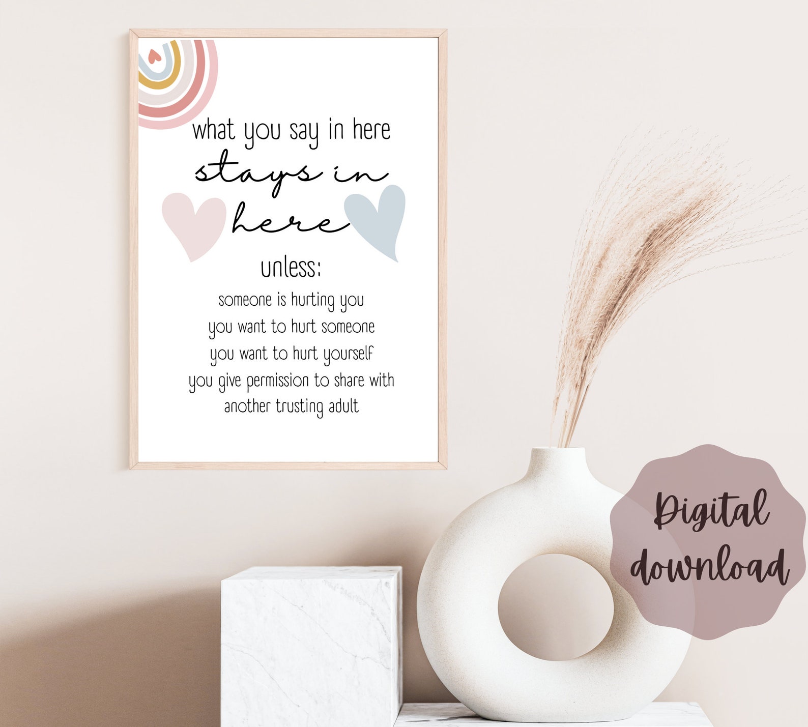 Counselor Confidentiality Poster, What You Say in Here Sign, Counseling ...