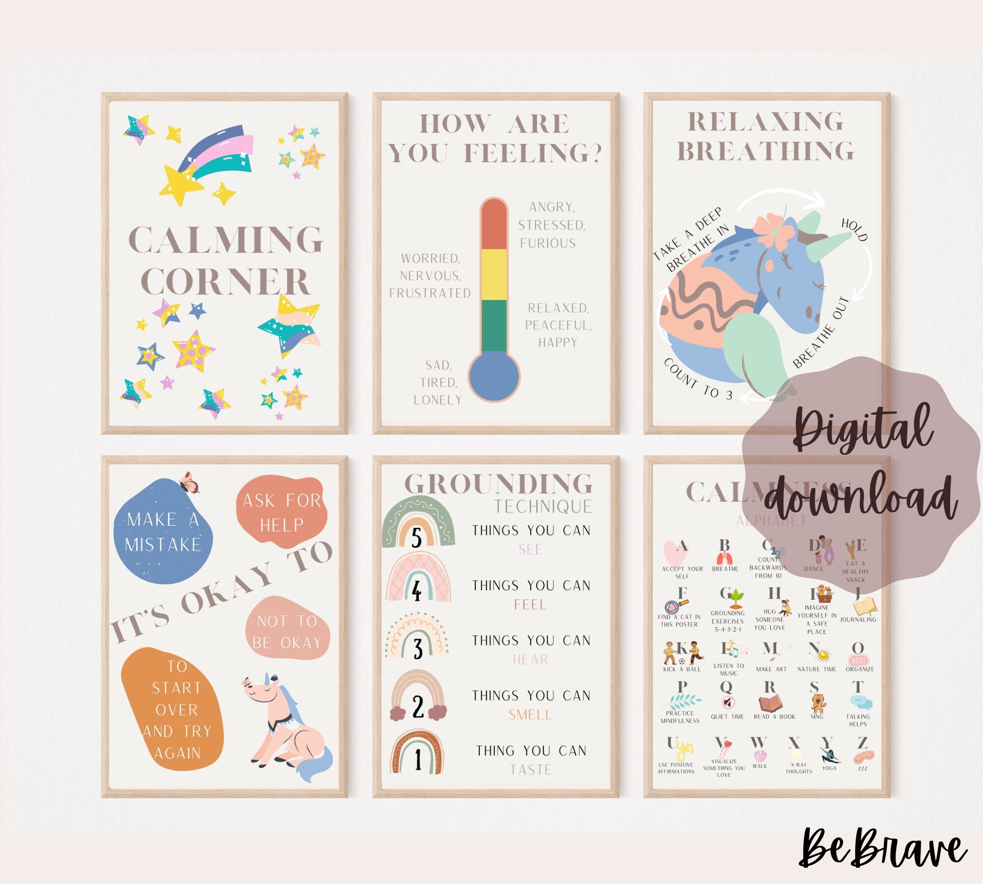 School Psychologist Printable Poster Bundle, Calming Corner Posters ...