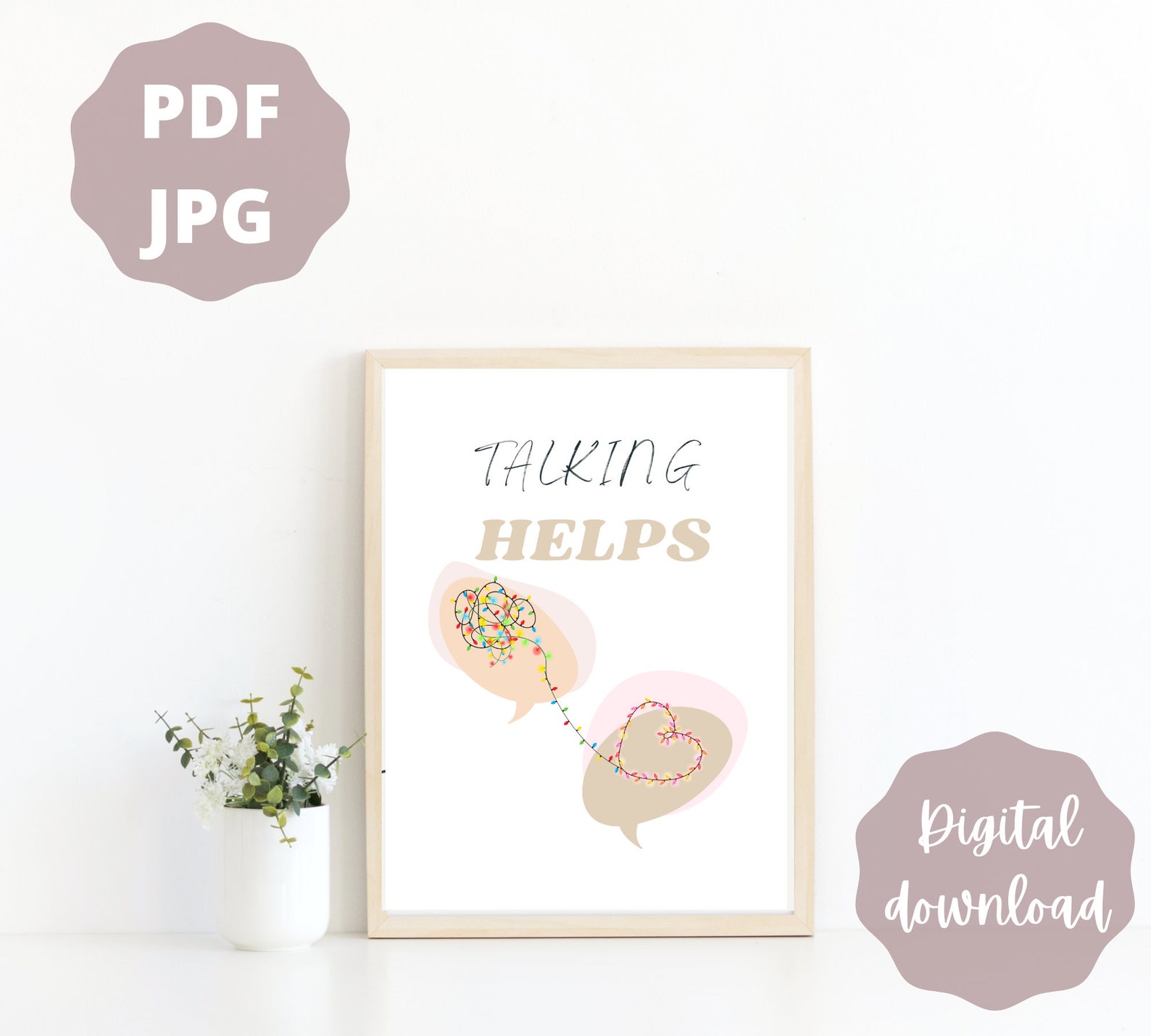 Talking Helps Printable Wall Art Therapy Poster Wall Art - Etsy