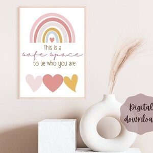 Safe Space Printable Therapy Office Decor Psychology Poster - Etsy