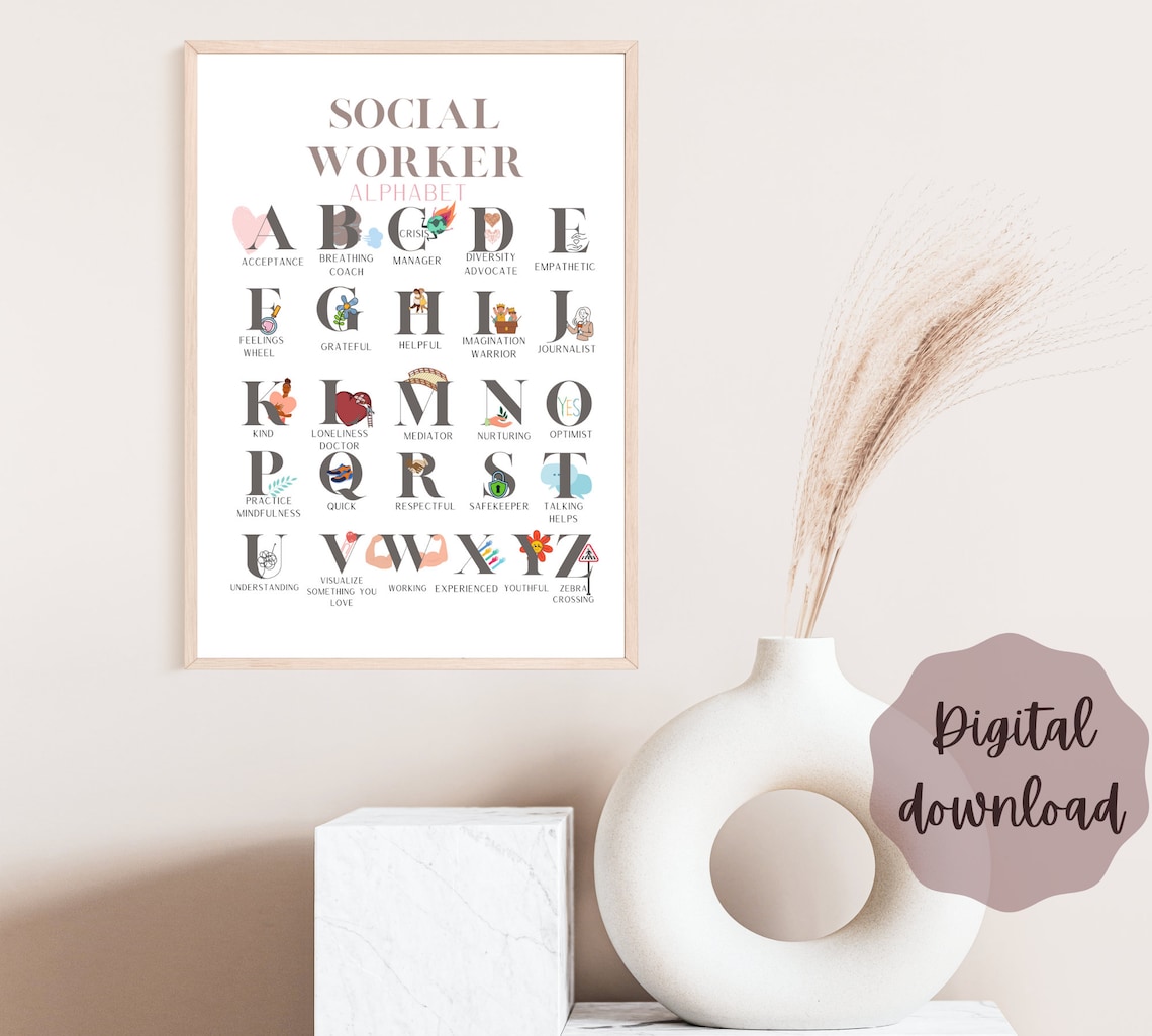Social Worker Gift Printable Wall Art School Social Worker - Etsy