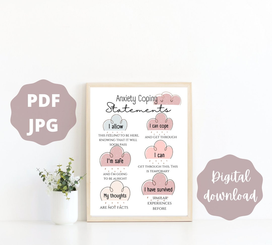 Anxiety Coping Statements Poster Psychology Classroom - Etsy