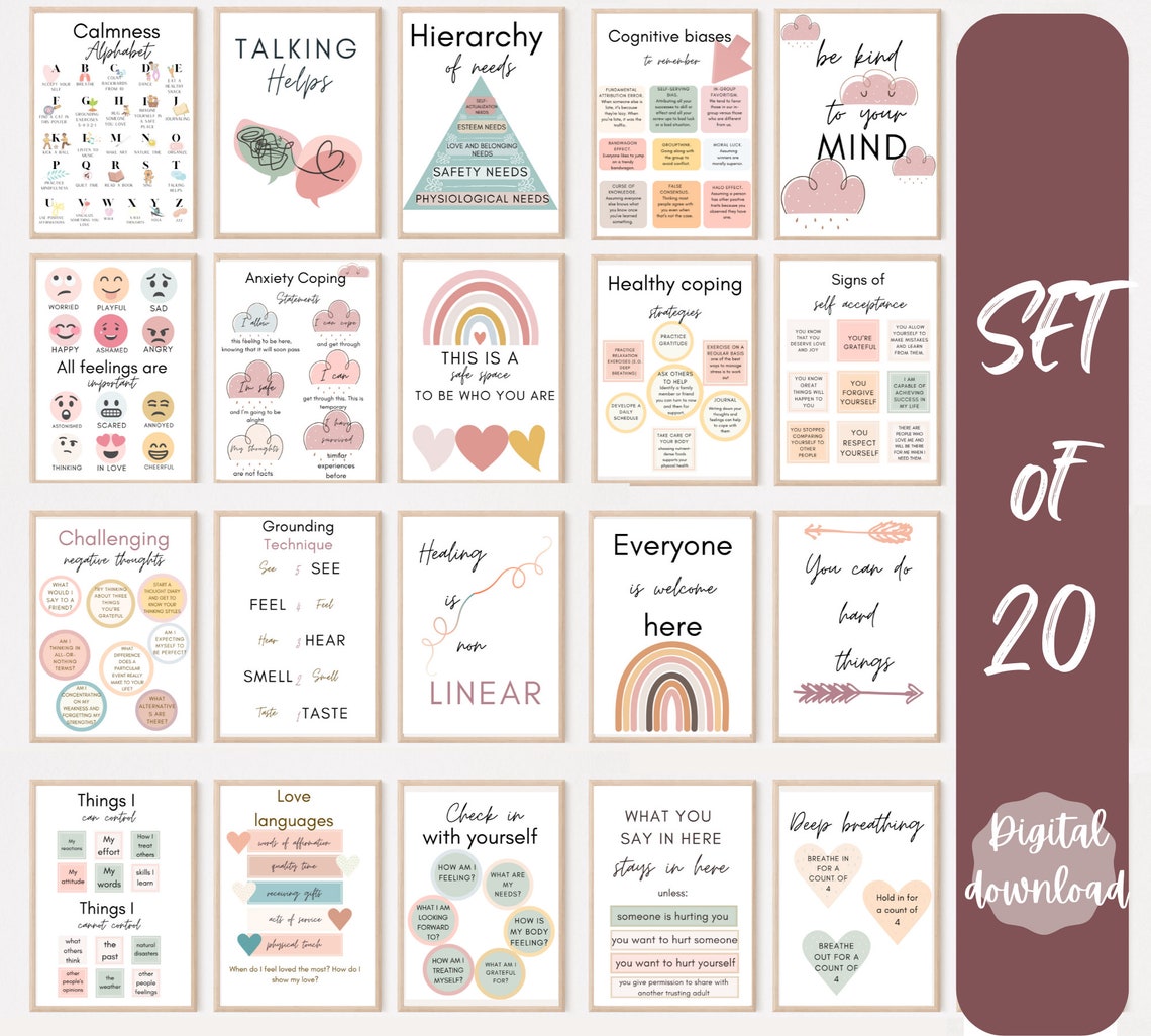 School Psychologist Prints Bundle of 4 Therapist Office - Etsy