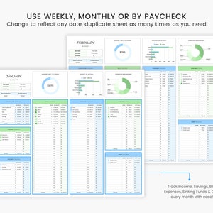 Budget Planner for Google Sheets - Weekly, Monthly, Paycheck, Budget ...