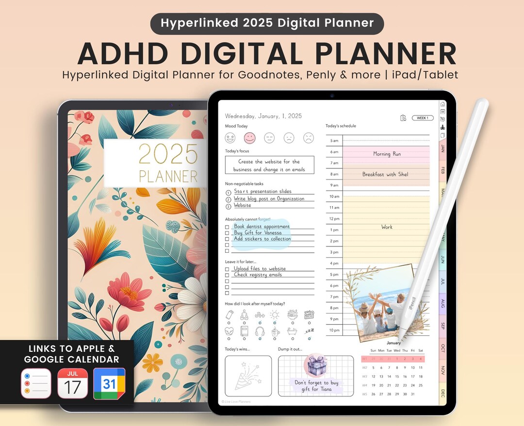 2025 ADHD Digital Planner: Daily, Weekly, Monthly (digital Download) - Etsy