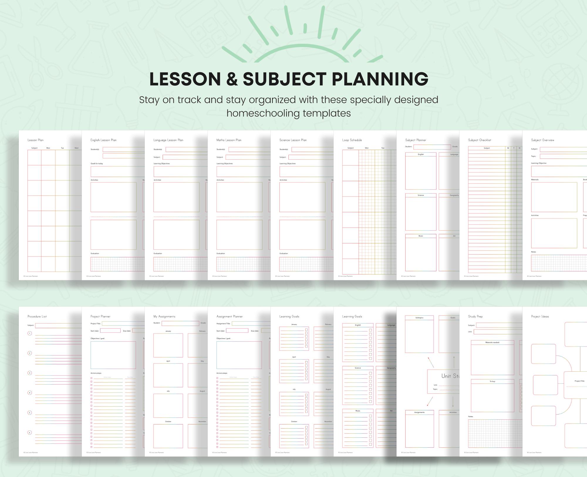 Printable Homeschool Planner 2025-2026: US Letter & A4 (digital ...