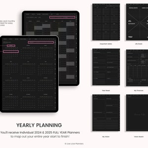 2024 2025 Dark Mode Digital Planners, 2024 2025 Digital Planner, Dark ...
