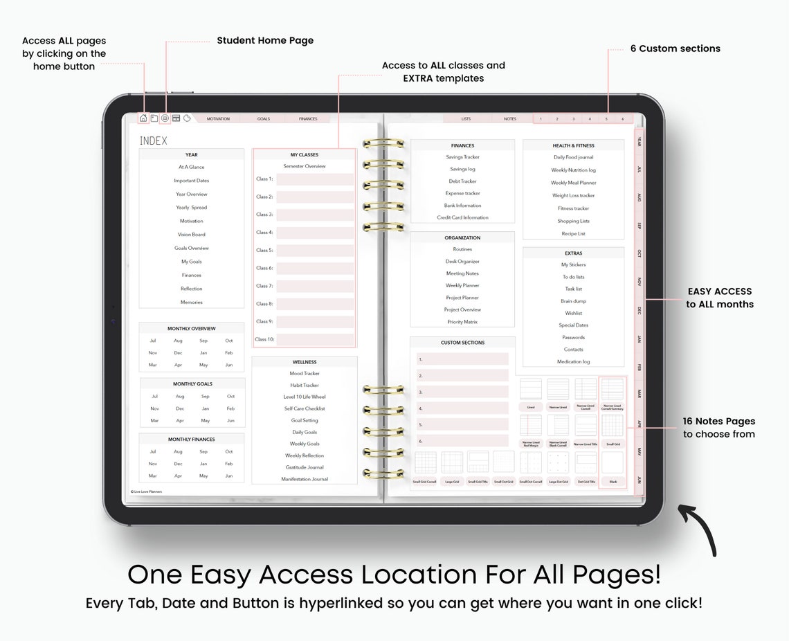 Student Planner Academic Planner for Students Undated | Etsy