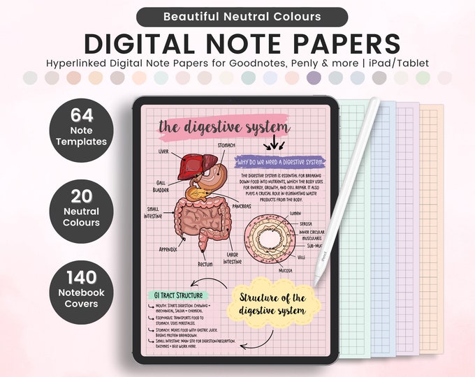 168 Paper Texture Digital Note Taking Template, Dot, Grid, Lined ...