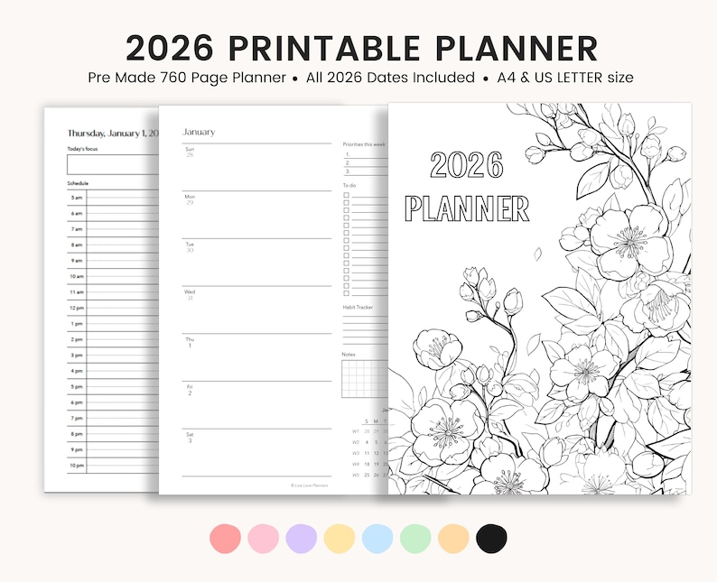 2026 Printable Planner, Daily Weekly Monthly Planner, Printable Planner ...