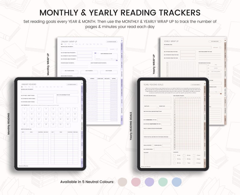 Digital Reading Journal: Book Tracker for Goodnotes, Notability (1200 ...