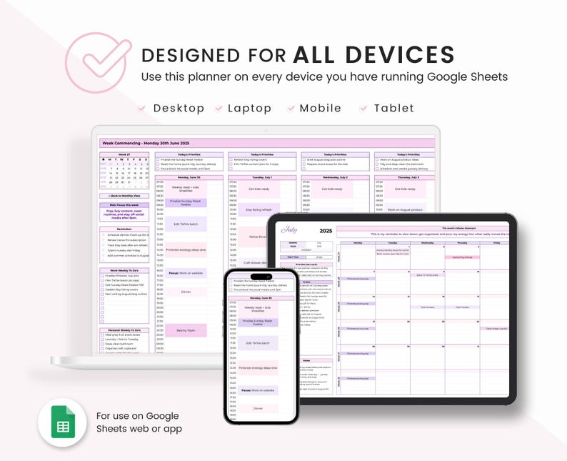 Google Sheets Monthly and Weekly Planner: Daily, Weekly, Monthly ...