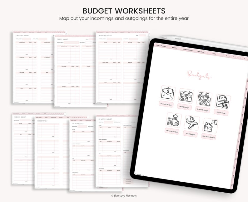 Digital Budget Planner Finance Tracker Finance Planner - Etsy