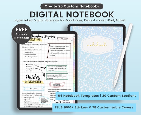 Digital Note Papers Template With Tabs, Pastel Cornell Notes, Student ...