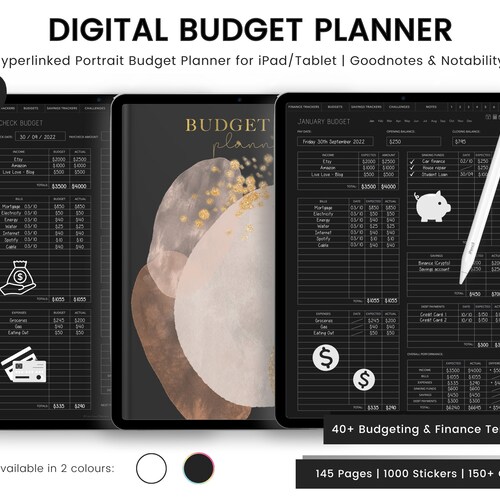 Digital Finance Planner Budget Planner Finance Tracker - Etsy