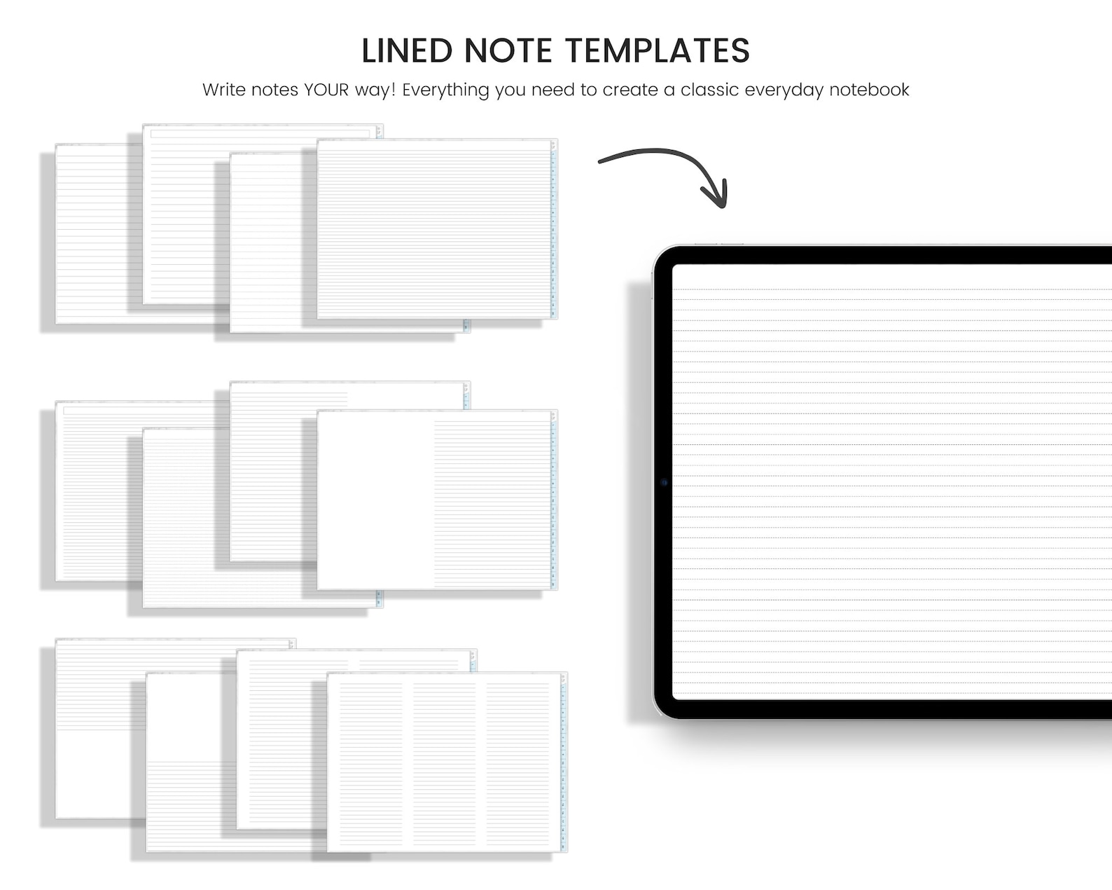 20-section Digital Notebook: 64 Templates, 1000+ Stickers (goodnotes ...