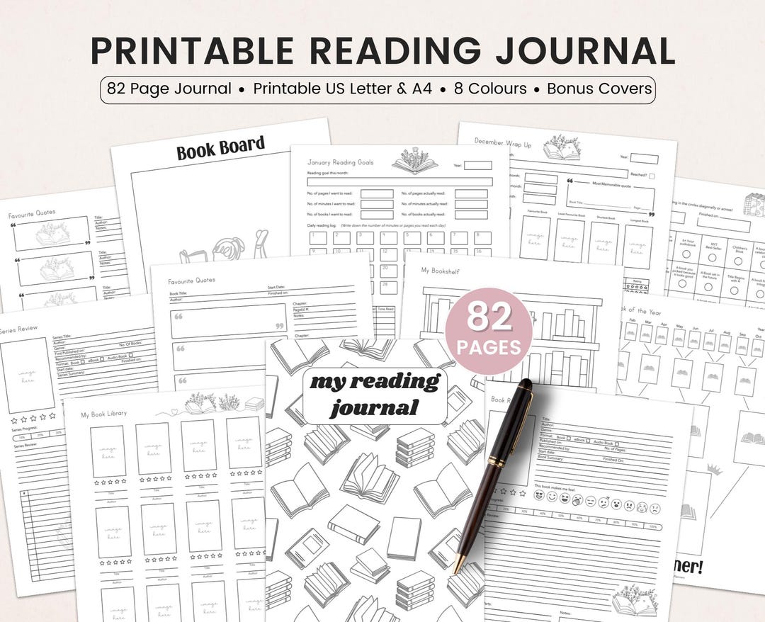Printable Reading Journal: Fillable Book Tracker (digital Download) - Etsy