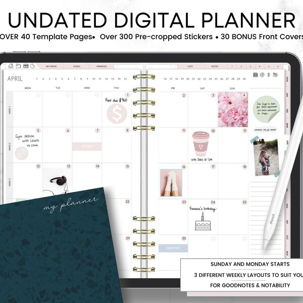 Undated Digital Planner - Etsy