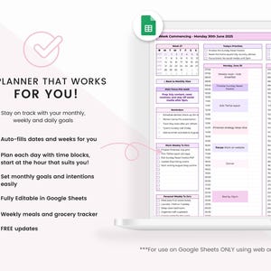 Google Sheets Monthly and Weekly Planner: Daily, Weekly, Monthly ...