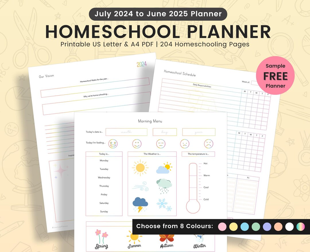 Homeschool Planner, Printable Homeschool Planner, Homeschool ...