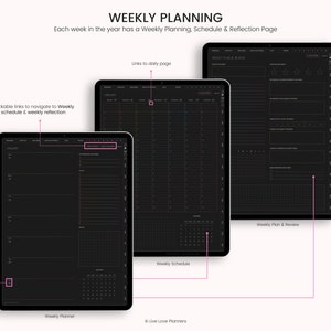 2024 2025 Dark Mode Digital Planners, 2024 2025 Digital Planner, Dark ...