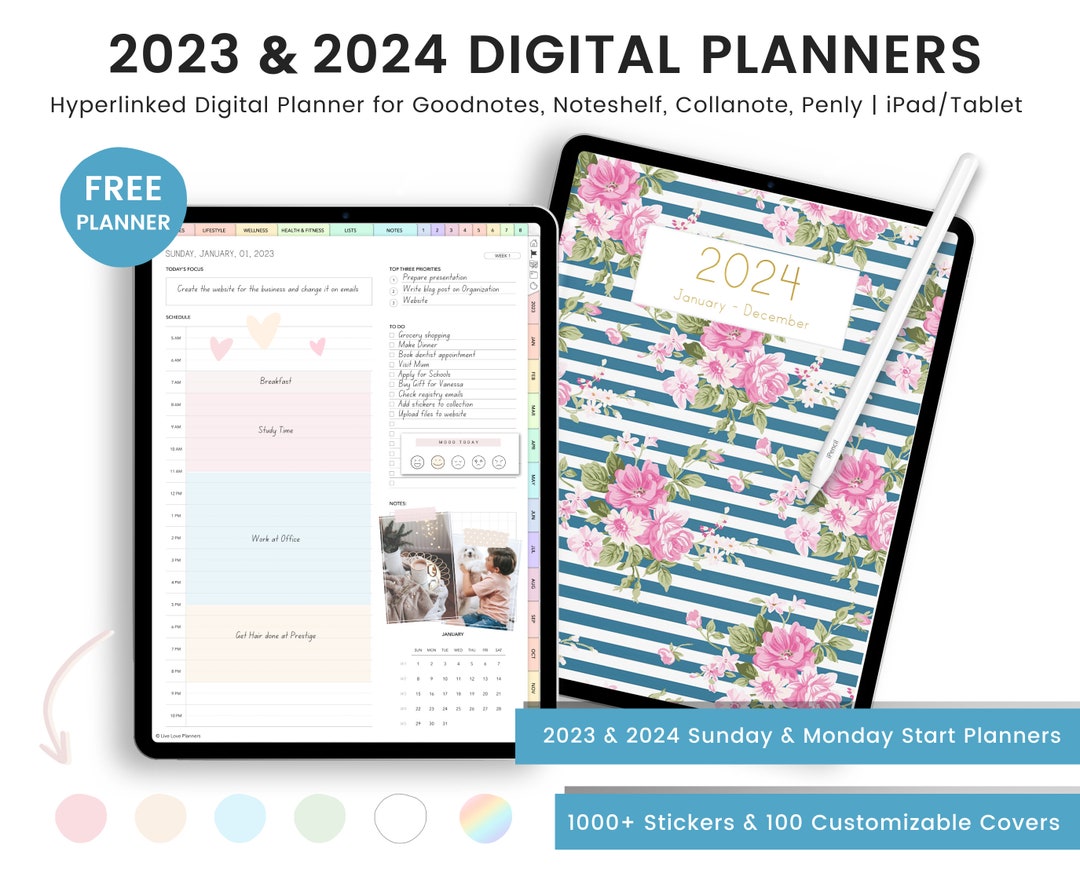 2023 Digital Planner Goodnotes, 2023 2024 Portrait Digital Planner ...