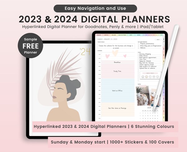 Digital Undated Customizable Daily Planner Weekly Planner - Etsy Canada