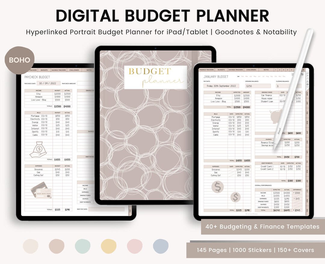 Digital Budget Planner Finance Tracker Finance Planner - Etsy