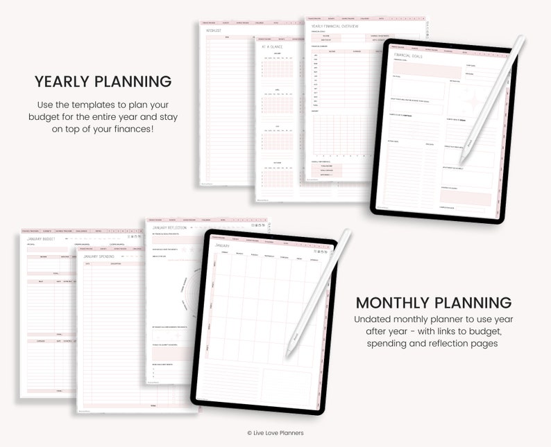 Digital Budget Planner Finance Tracker Finance Planner - Etsy