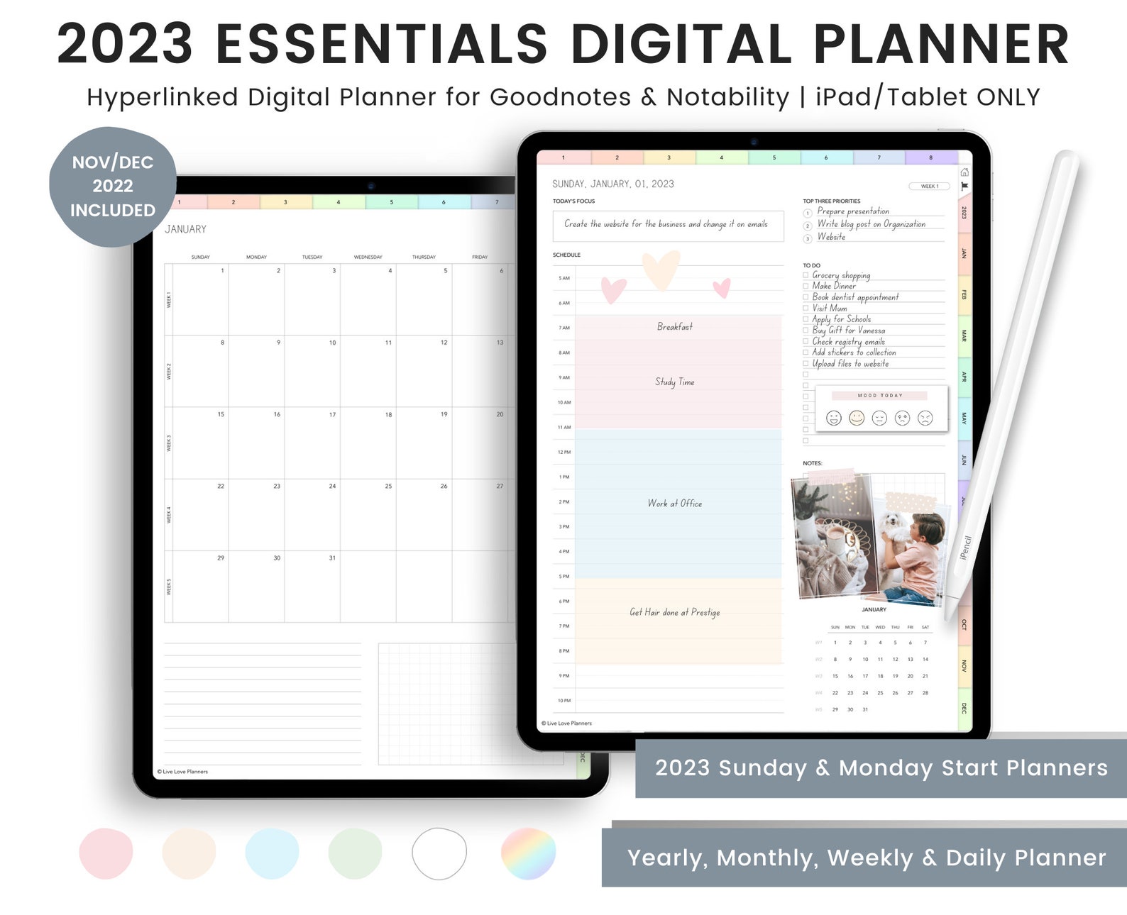 2023 Essentials Digital Planner 2023 Portrait Planner 2023 - Etsy