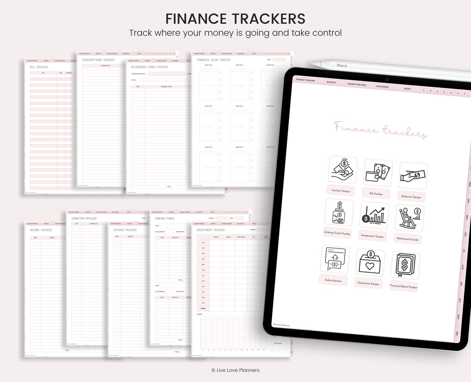Digital Budget Planner Finance Tracker Finance Planner - Etsy