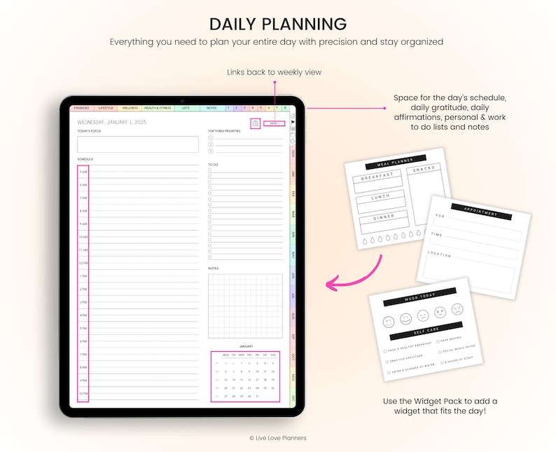 2025 Digital Life Planner: Hyperlinked Portrait Planner (goodnotes/ipad ...