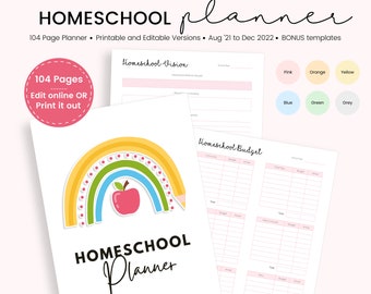 Printable Homeschool Planner | Etsy