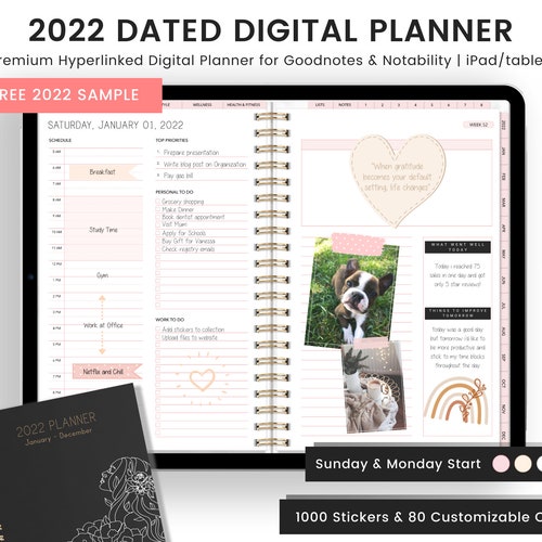 Undated Digital Planner for Goodnotes/notability Hyperlinked - Etsy